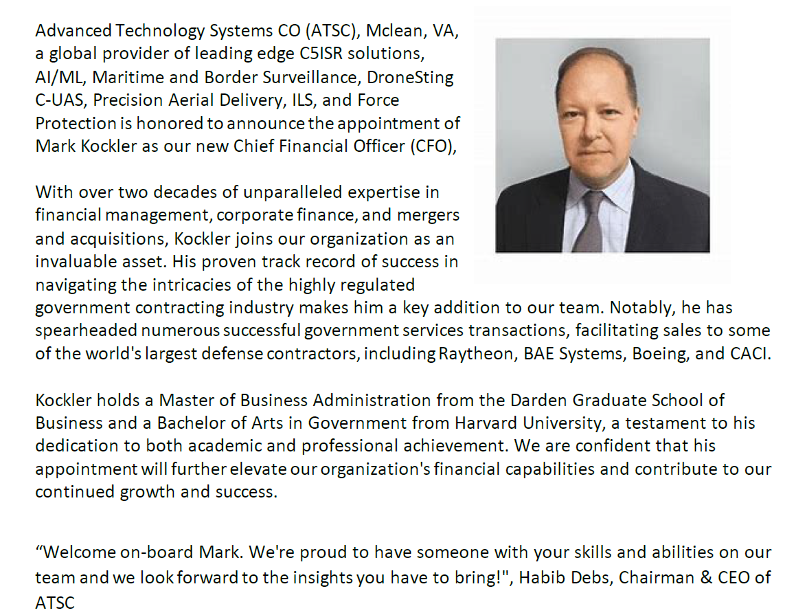 News – Advanced Technology Systems Company